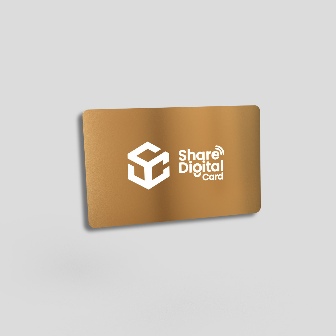 Gold Glossy Metal NFC Card | Share Digital Card