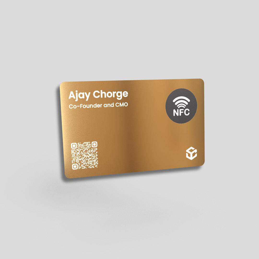 Gold Glossy Metal NFC Card | Share Digital Card