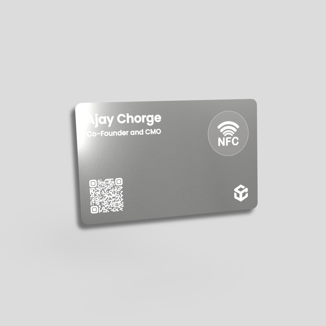 Silver Glossy Metal NFC Card | Share Digital Card